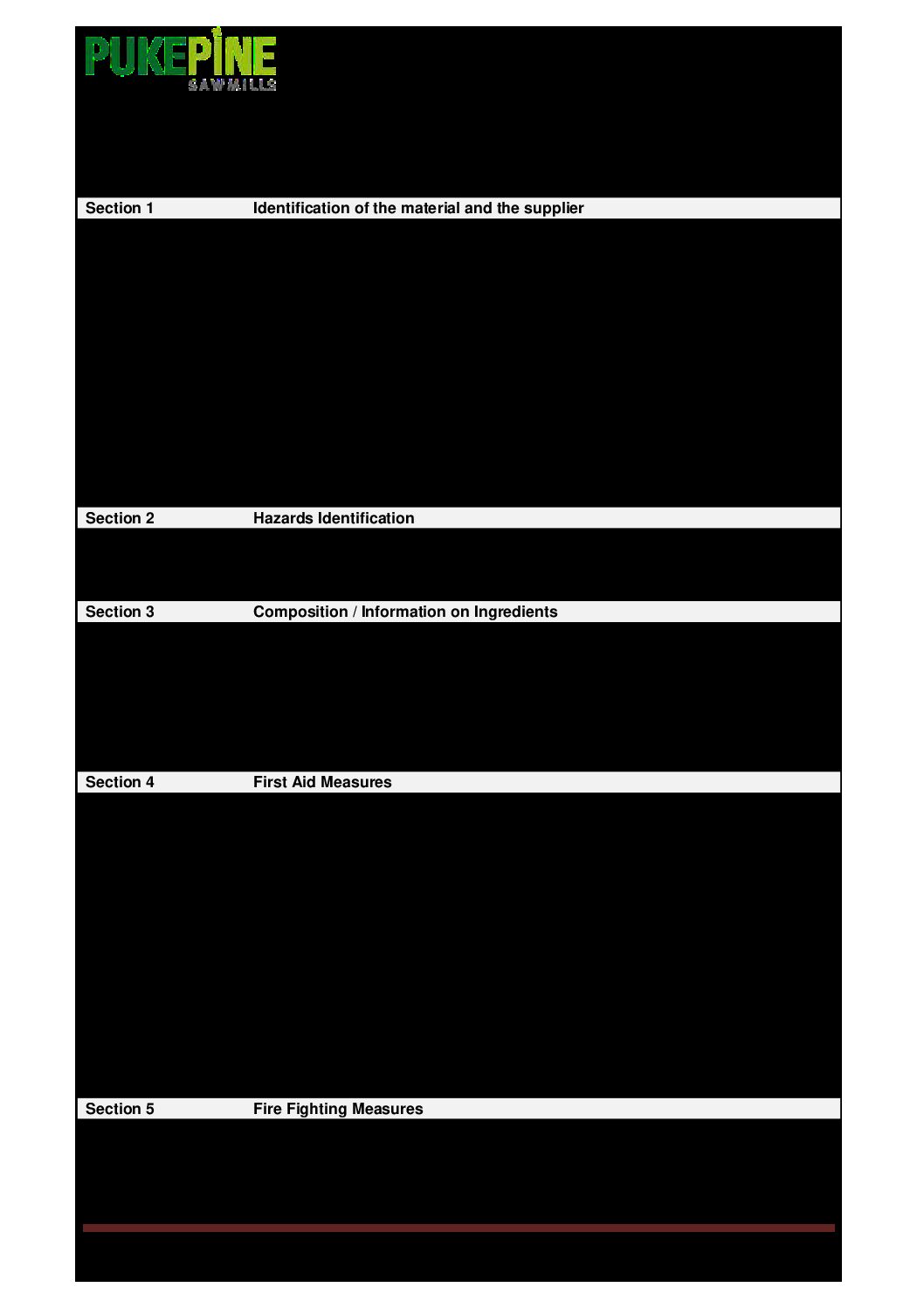 CCA timber treatment Safety Data Sheet - Pukepine Sawmills & Pukepine ...